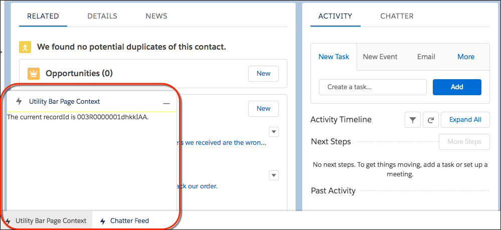 Using Page Context in the Utility Bar API | Salesforce Console Developer Guide | Salesforce ...