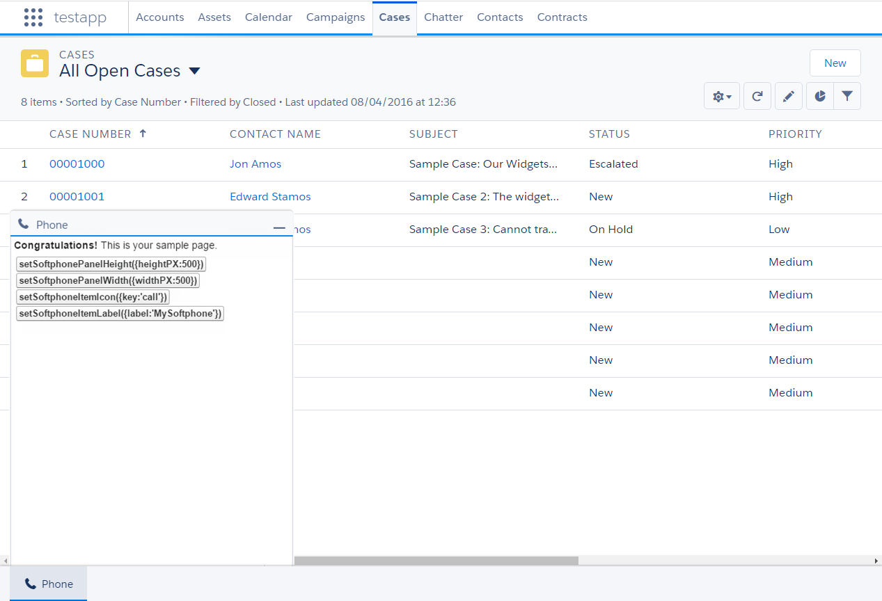Sample HTML Page Using Open CTI | Open CTI Developer Guide | Salesforce Developers