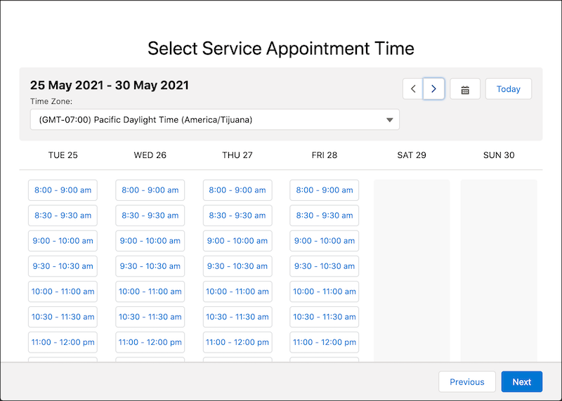 Get Appointment Time Slots | Salesforce Scheduler Developer Guide ...