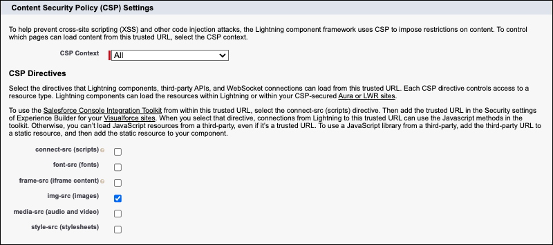 Manage Trusted Urls Lightning Aura Components Developer Guide Salesforce Developers