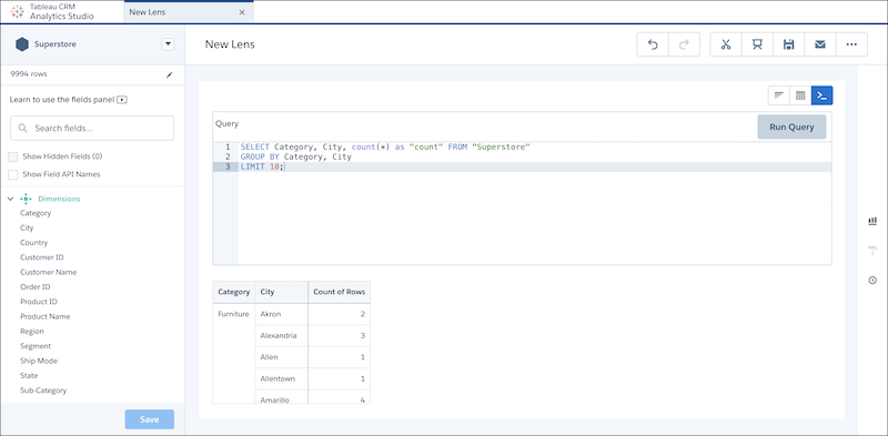 Quick Start: Run Your First Query | SQL for Analytics Developer Guide ...