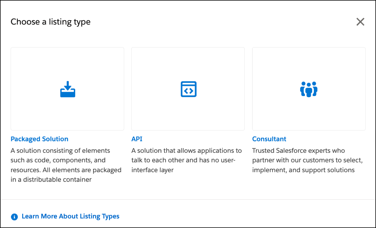 Select an AppExchange Listing Type | ISVforce Guide | Salesforce Developers