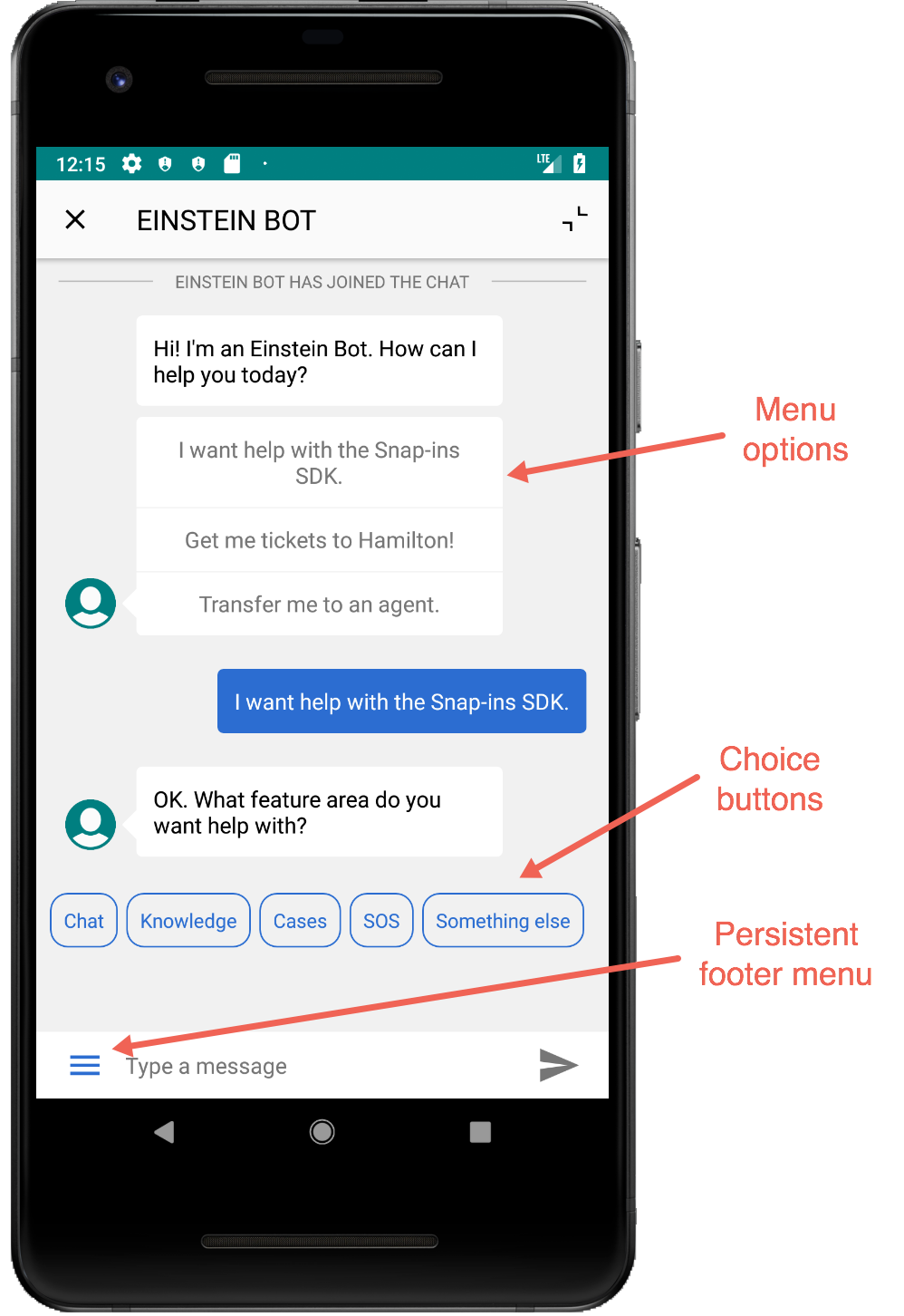 Use Einstein Bots with Chat | Embedded Service Chat SDK for Android Developer Guide | Salesforce ...