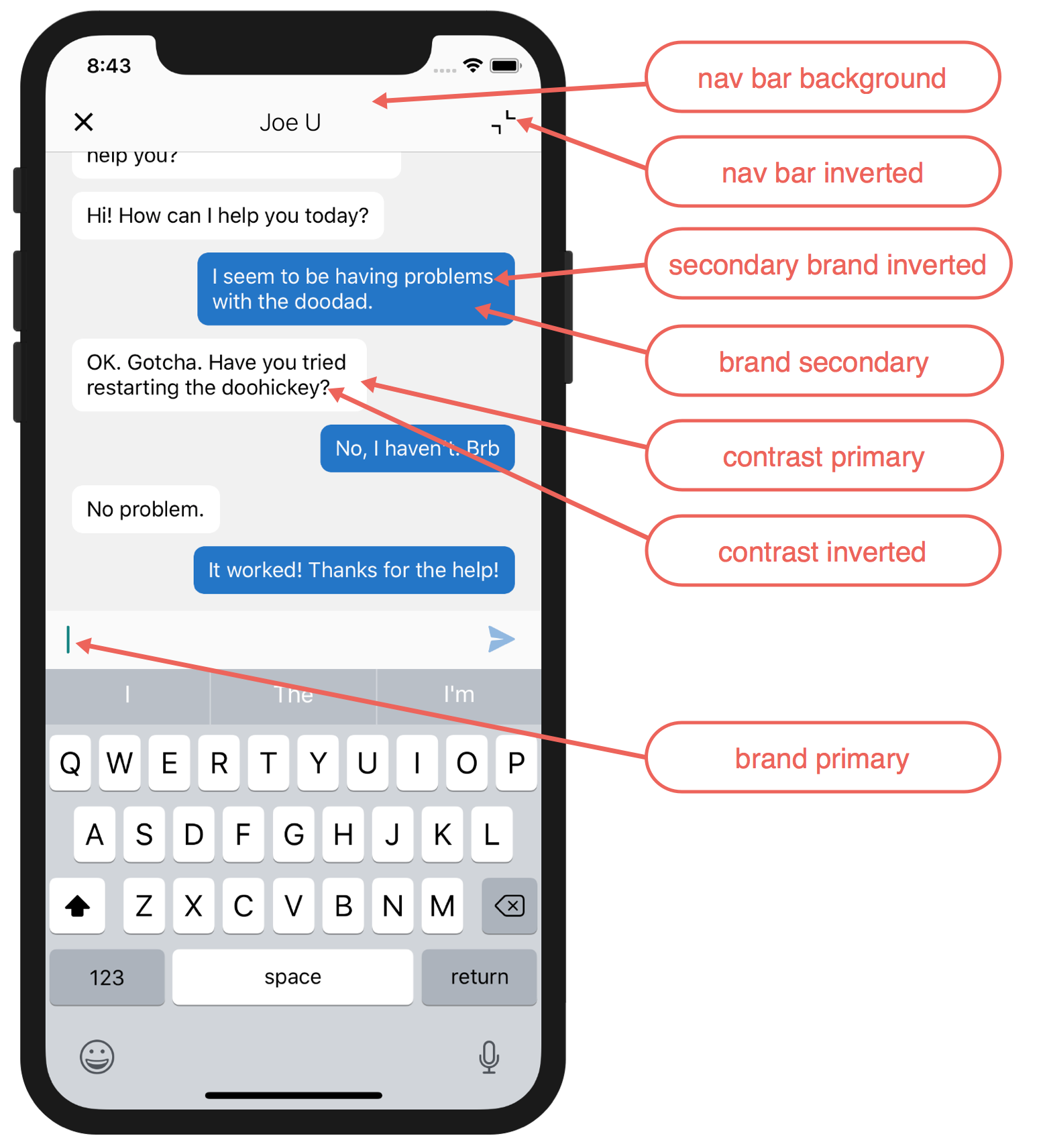 Customize Colors with the Service Chat SDK | Embedded Service Chat SDK for iOS Developer Guide ...