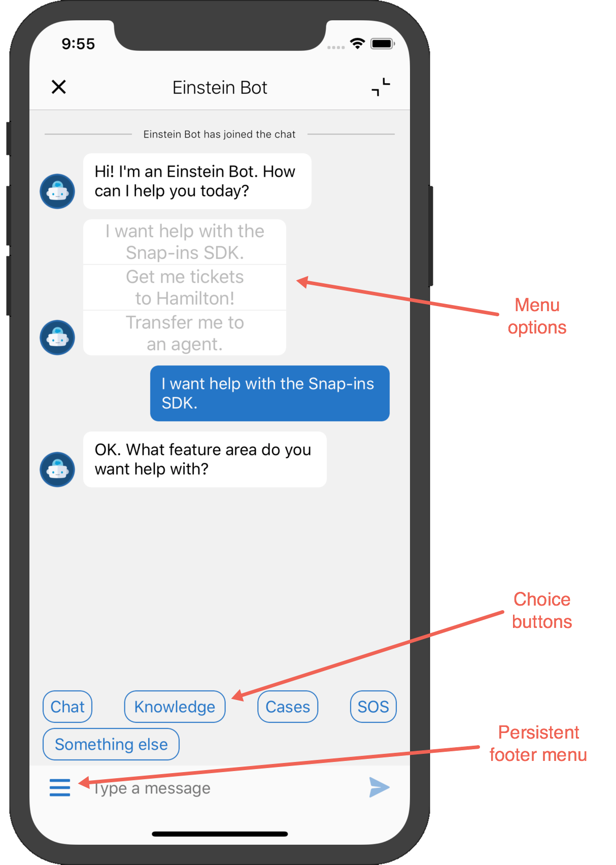Use Einstein Bots with Chat | Embedded Service Chat SDK for iOS Developer Guide | Salesforce ...