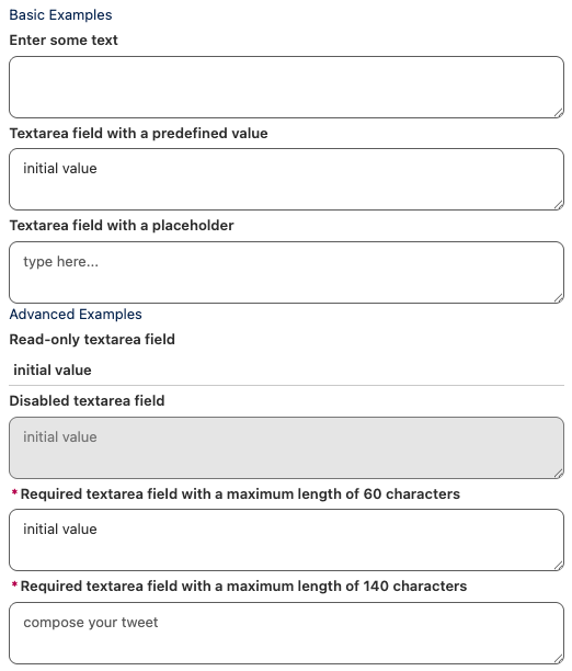 Example Previews for Lightning Components